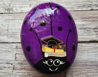 Graduation Ladybug Painted Rock - Etsy