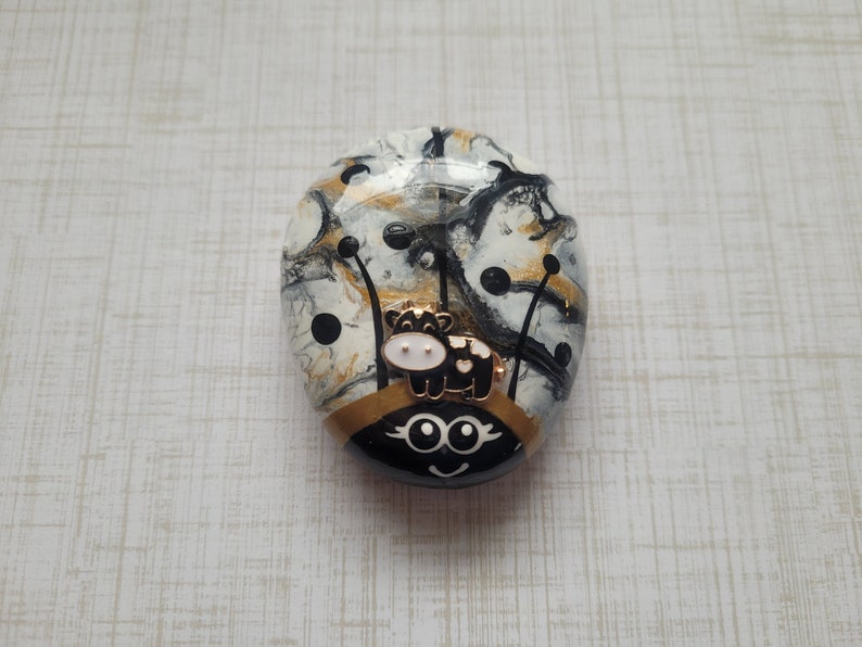 Cow Ladybug Painted Rock - Etsy
