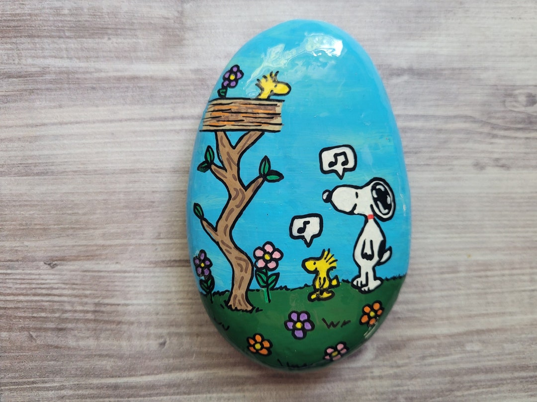 Snoopy and Woodstock Painted Rock - Etsy