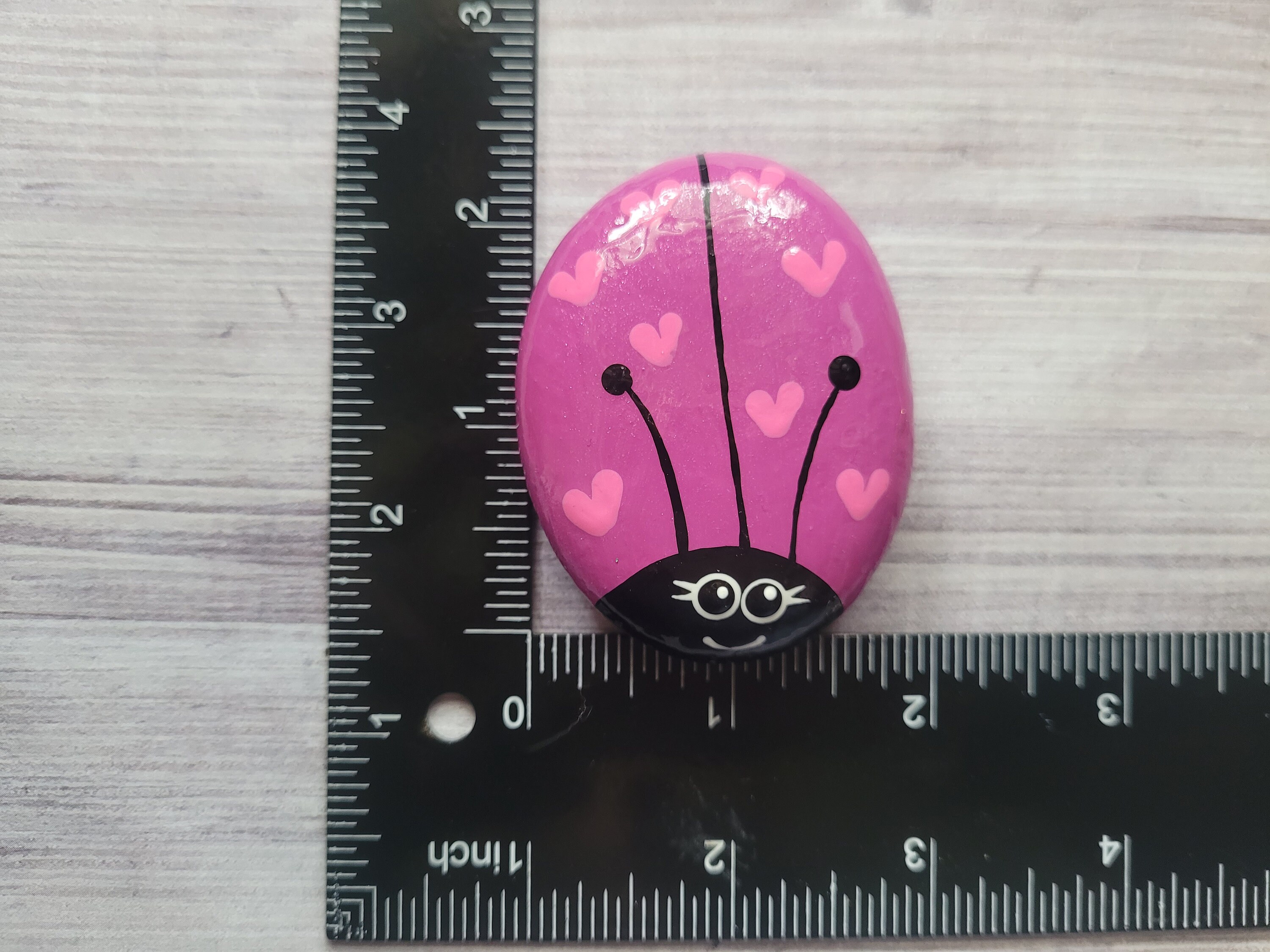 Valentine's Ladybug Painted Rock - Etsy