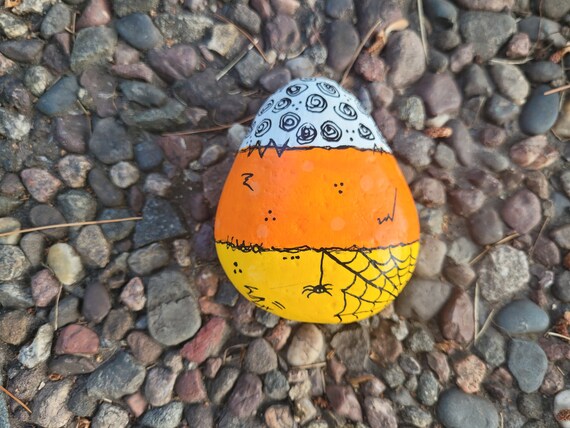 Candy Corn Painted Rocks - Mom. Wife. Busy Life.