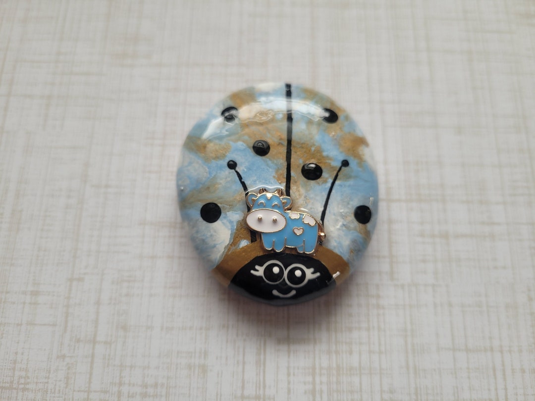 Cow Ladybug Painted Rock - Etsy
