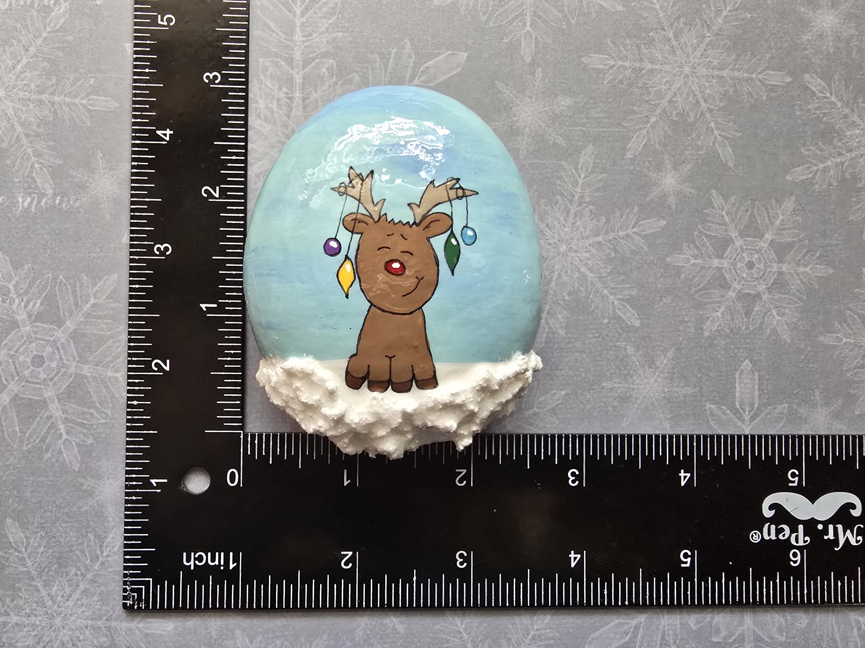 Reindeer Painted Rock - Etsy