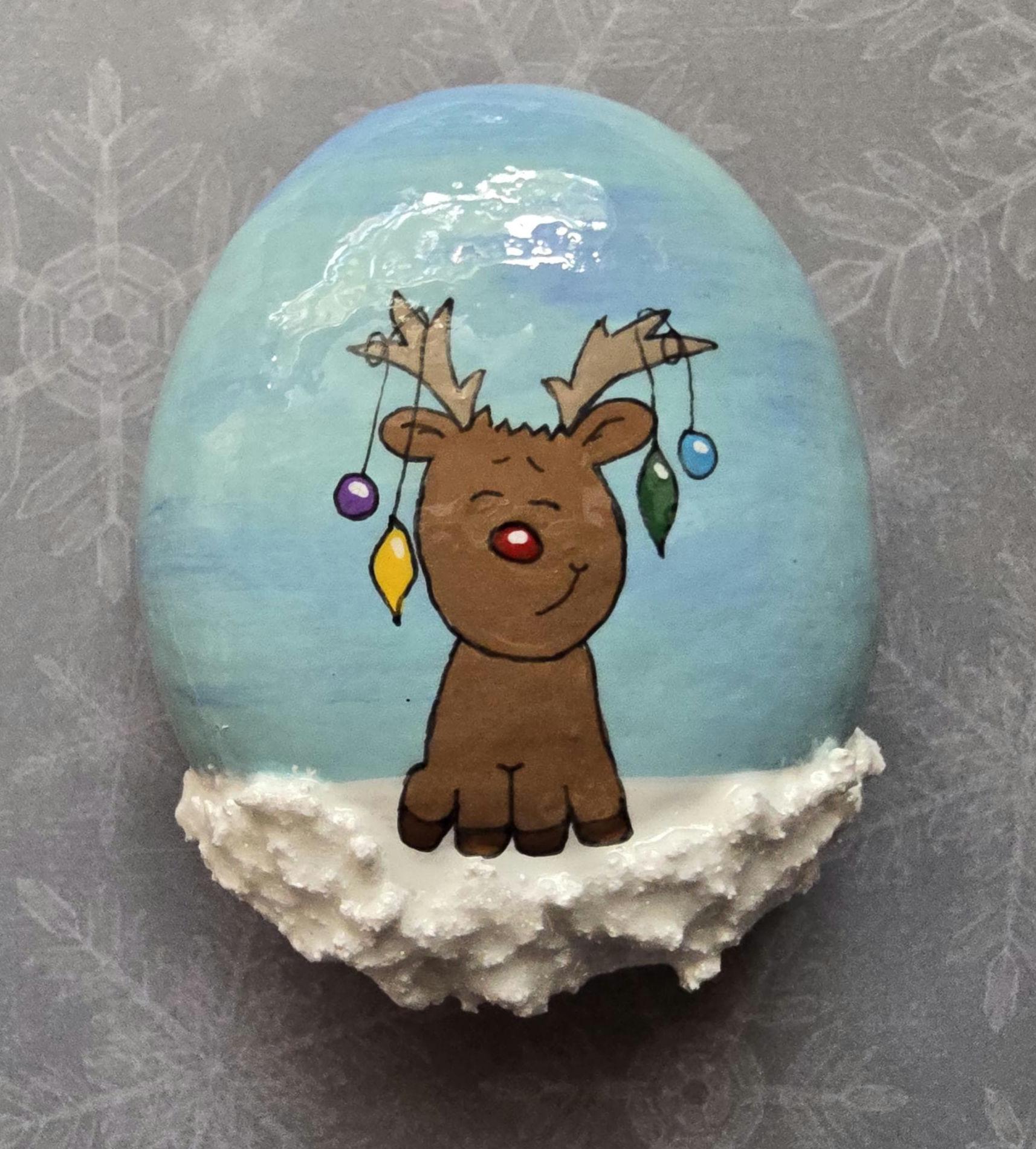 Reindeer Painted Rock - Etsy
