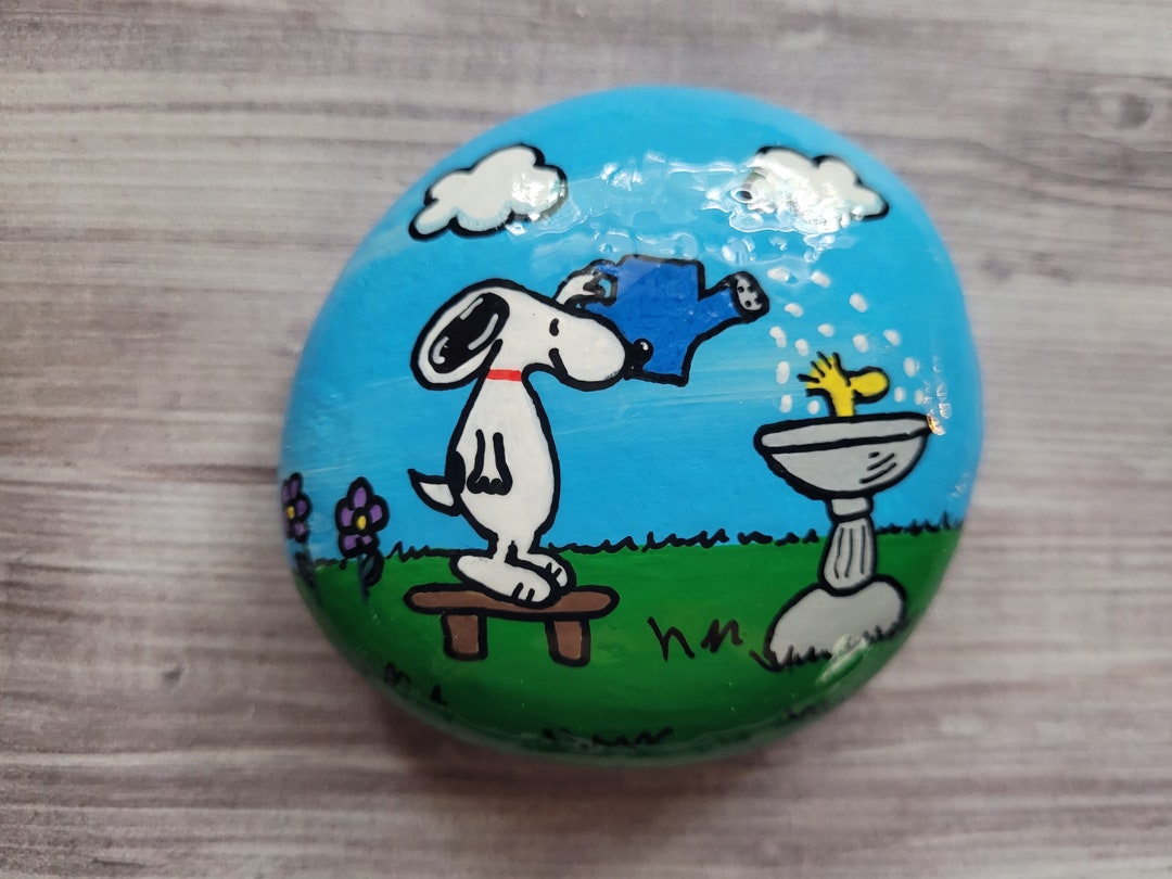 Snoopy and Woodstock Painted Rock - Etsy
