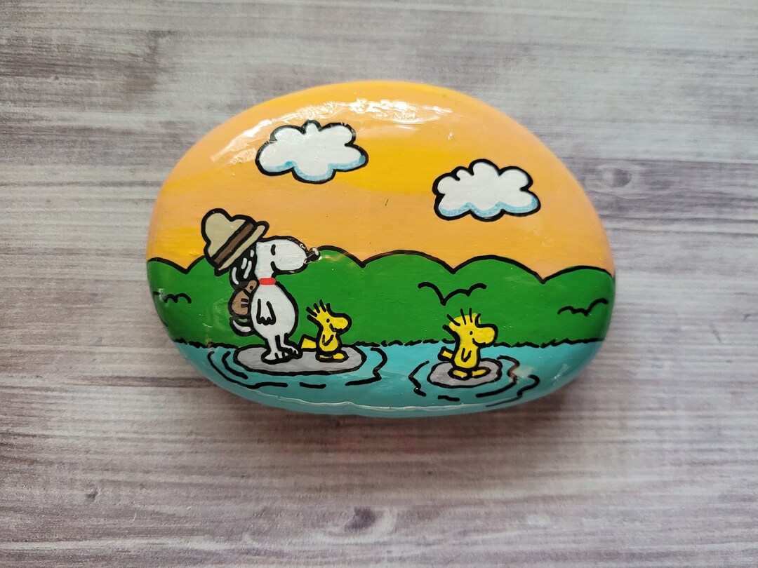 Snoopy and Woodstock Painted Rock - Etsy