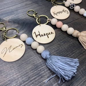 Personalized Keychain, Boho Keychain, Tassle Keychain, Name Keychain ...