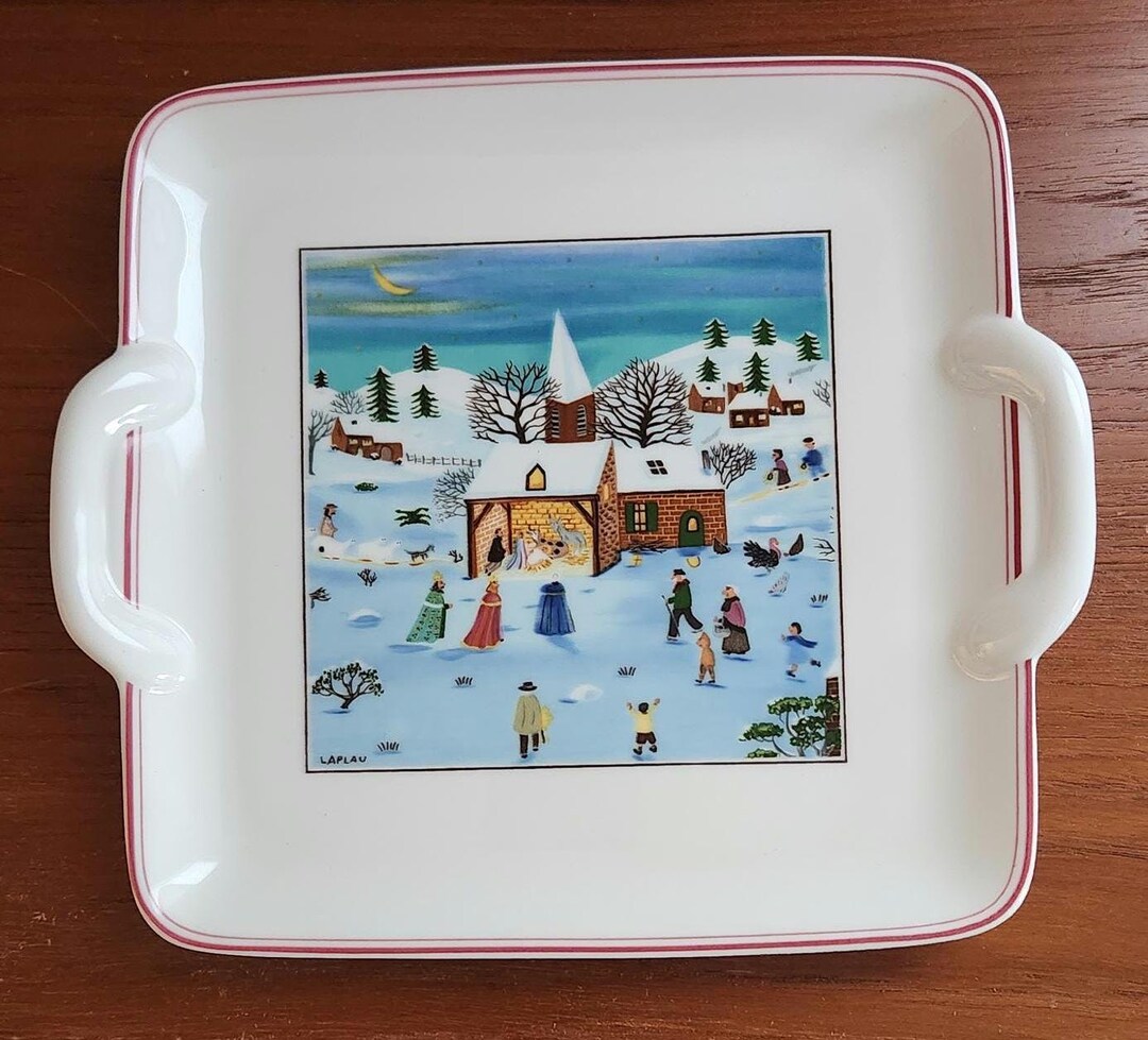 8 Inch Cake Plate | Christmas Nativity Scene | Vintage Porcelain - Etsy