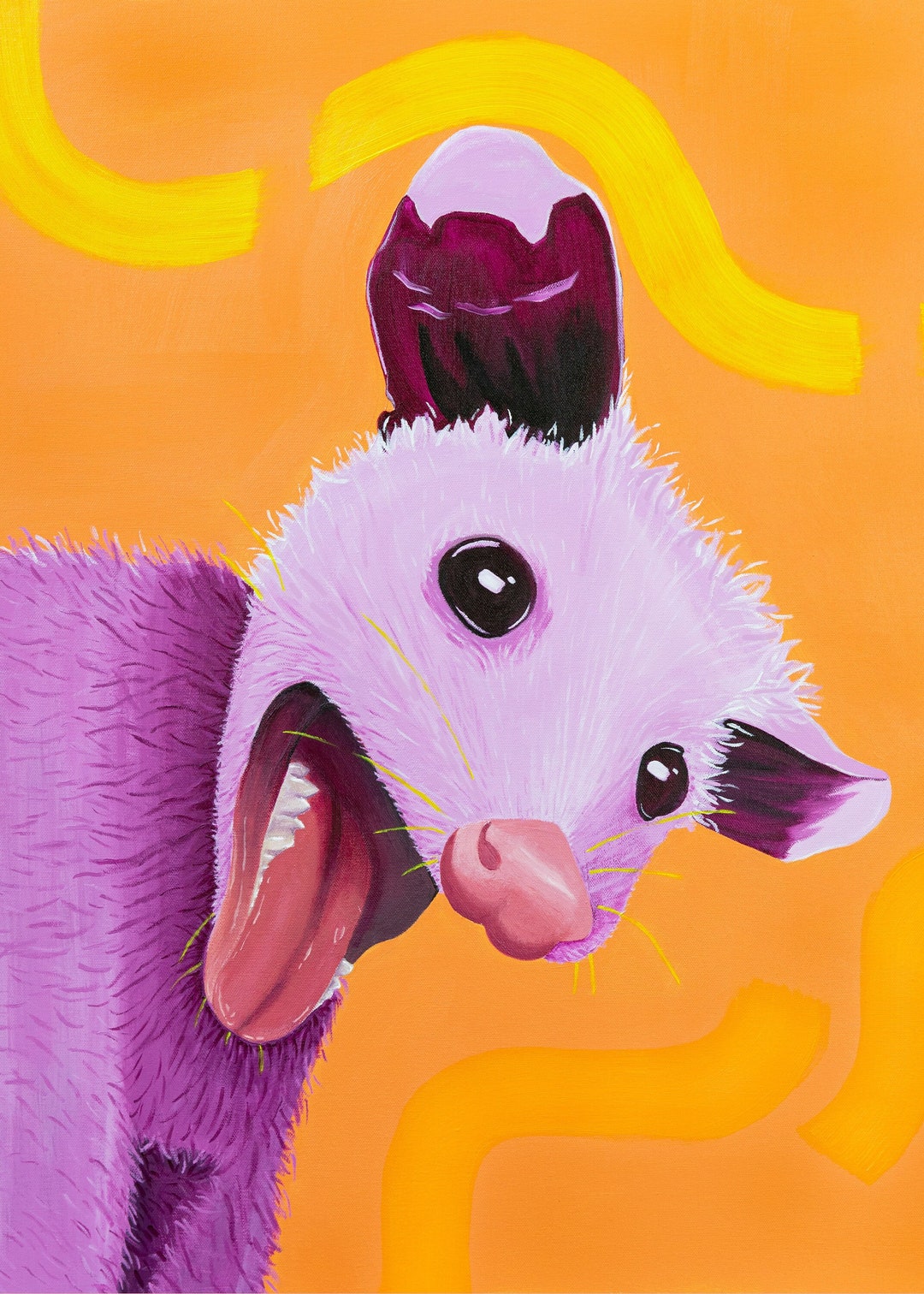 Neon Opossum Painting L Acrylic Painting L Opossum Wall Art L Possum L ...