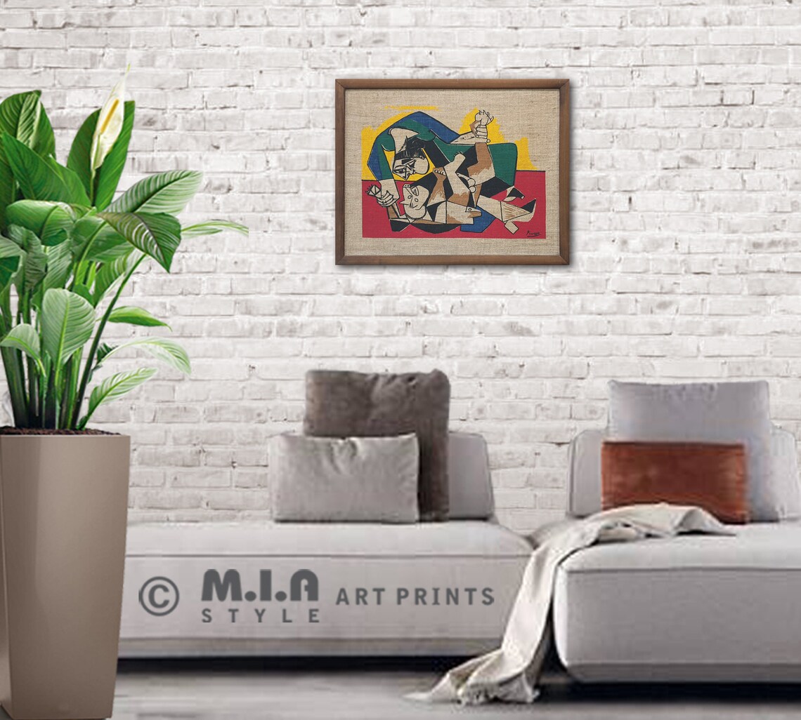Wall Art on Canvas Pablo Picasso Screen Print Color Graphic - Etsy