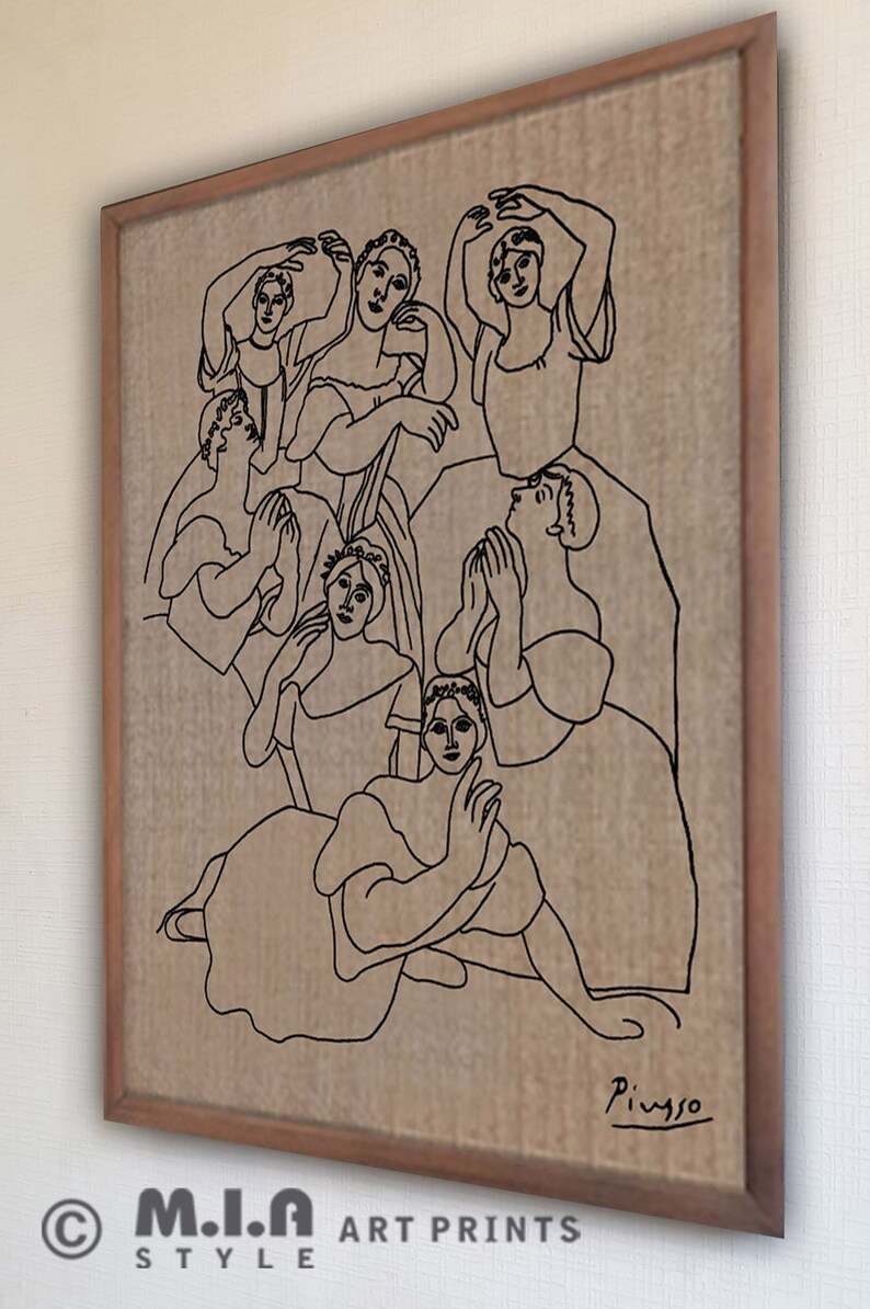 Pablo Picasso, Wall Art on Canvas Picassos Seven Ballerinas Serigraphy ...