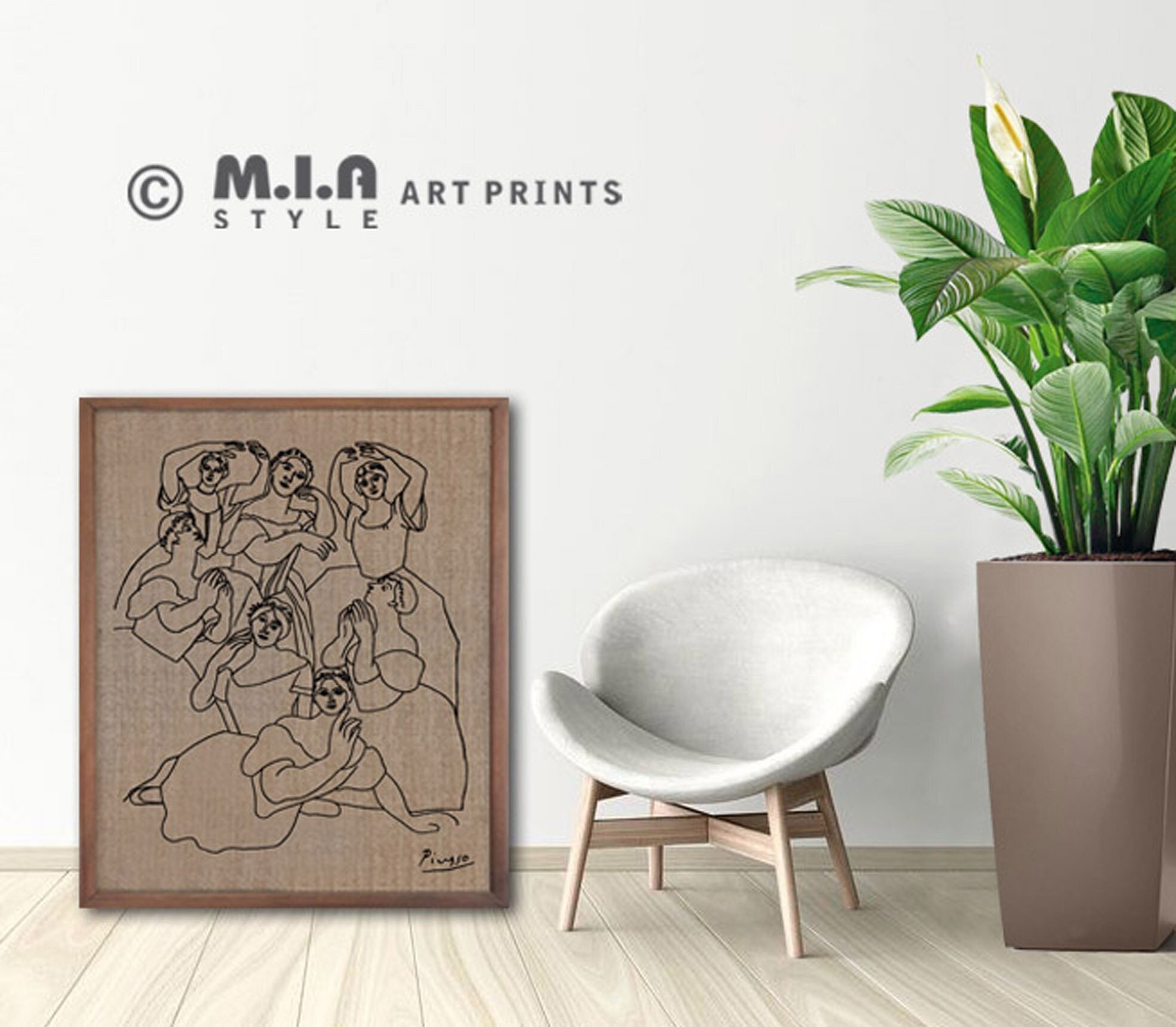 Pablo Picasso, Wall Art on Canvas Picassos Seven Ballerinas Serigraphy Print, Graphic ...