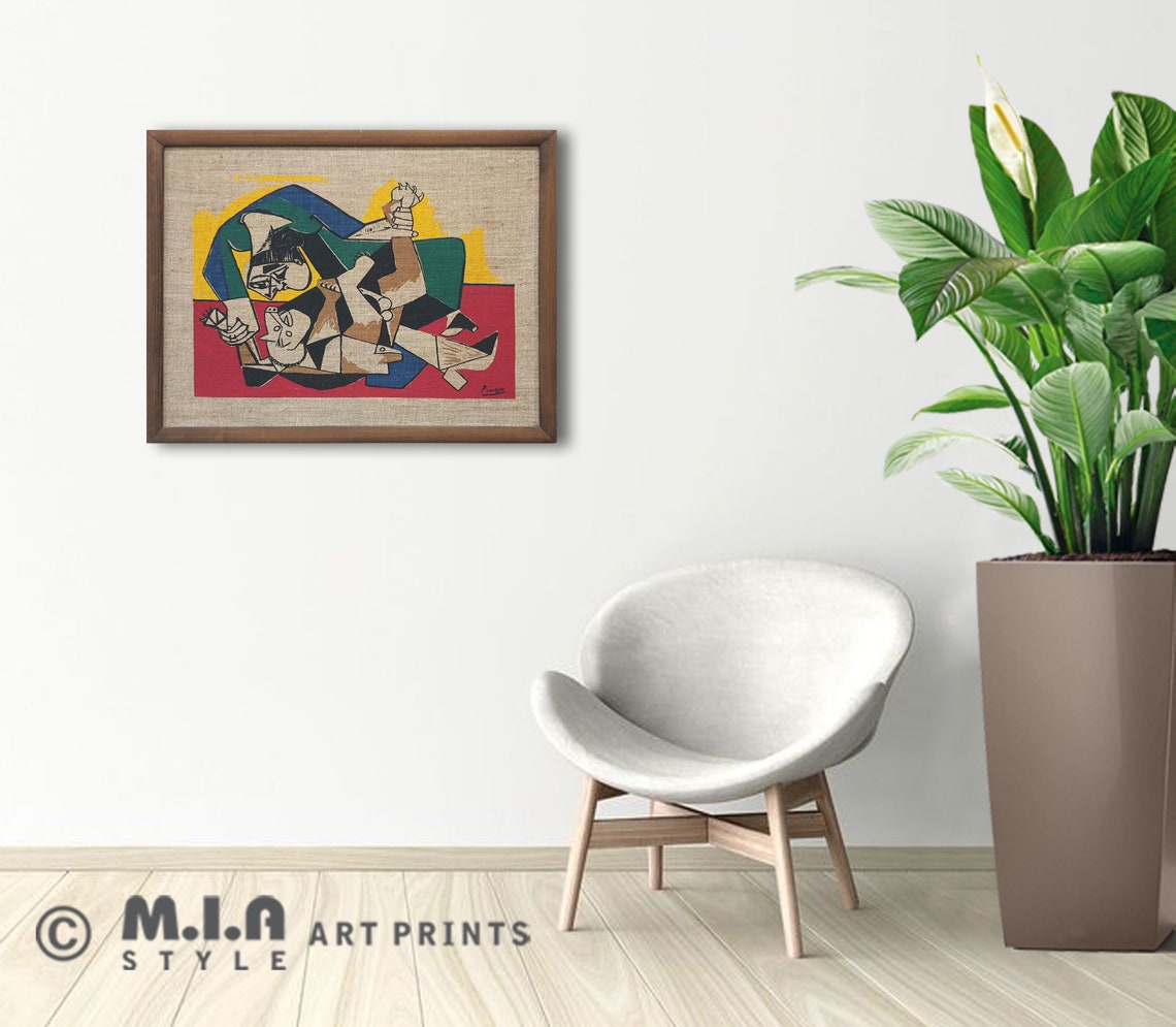 Wall Art on Canvas Pablo Picasso Screen Print Color Graphic - Etsy