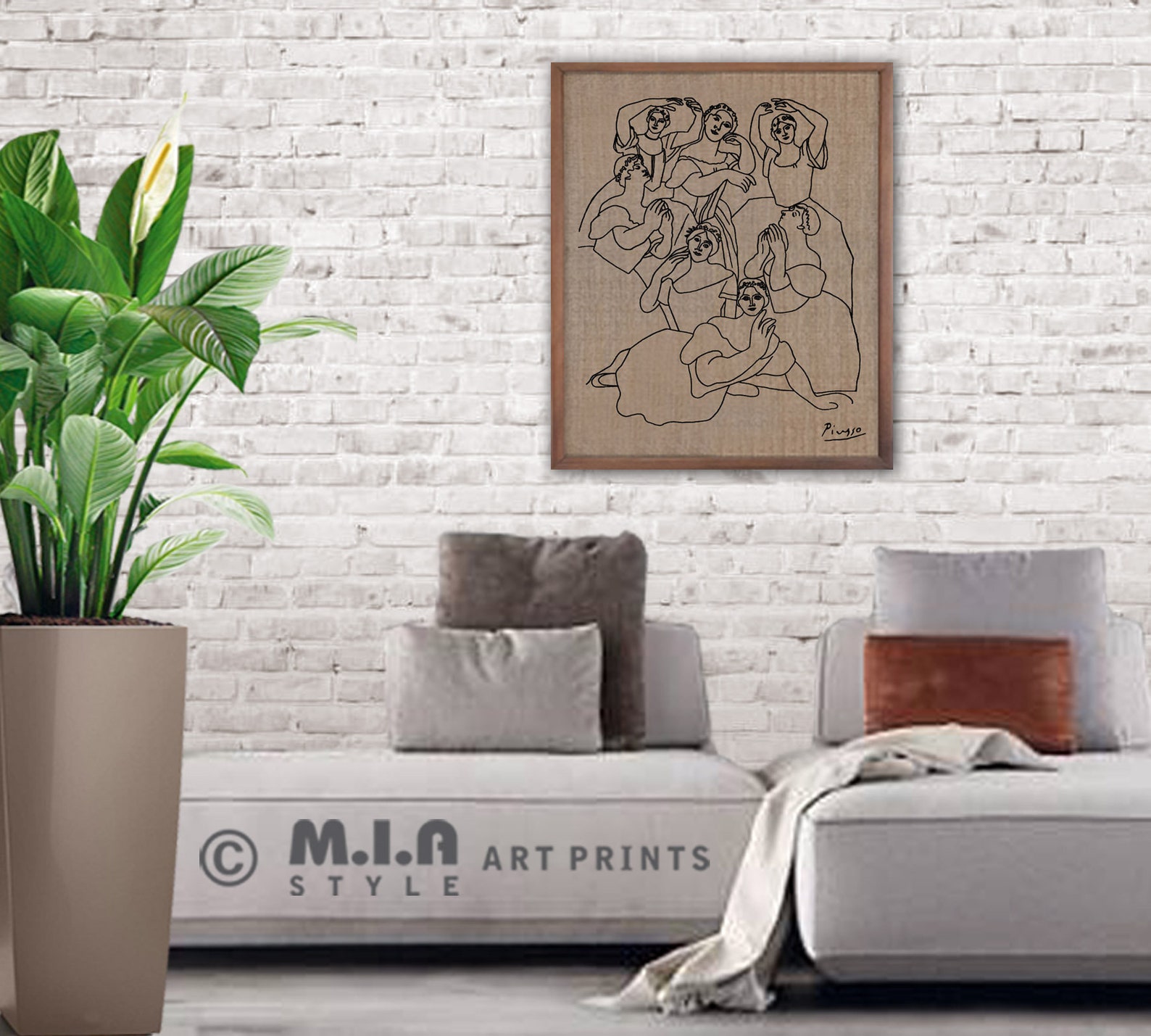 Pablo Picasso, Wall Art on Canvas Picassos Seven Ballerinas Serigraphy Print, Graphic ...