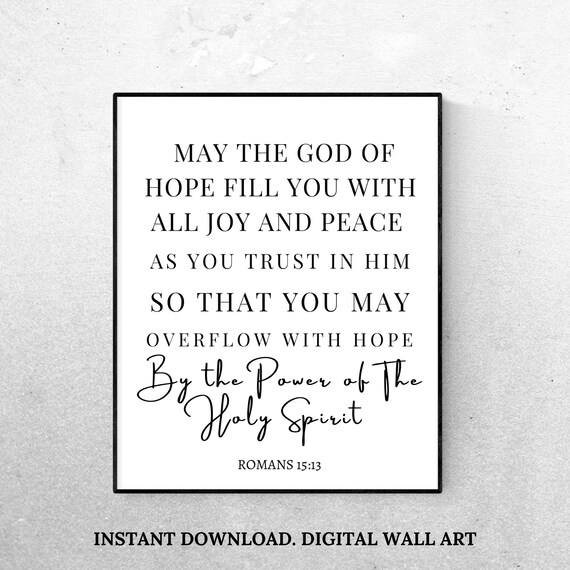 Romans 15:13 Print Bible Verse Printable Scripture Wall Art - Etsy