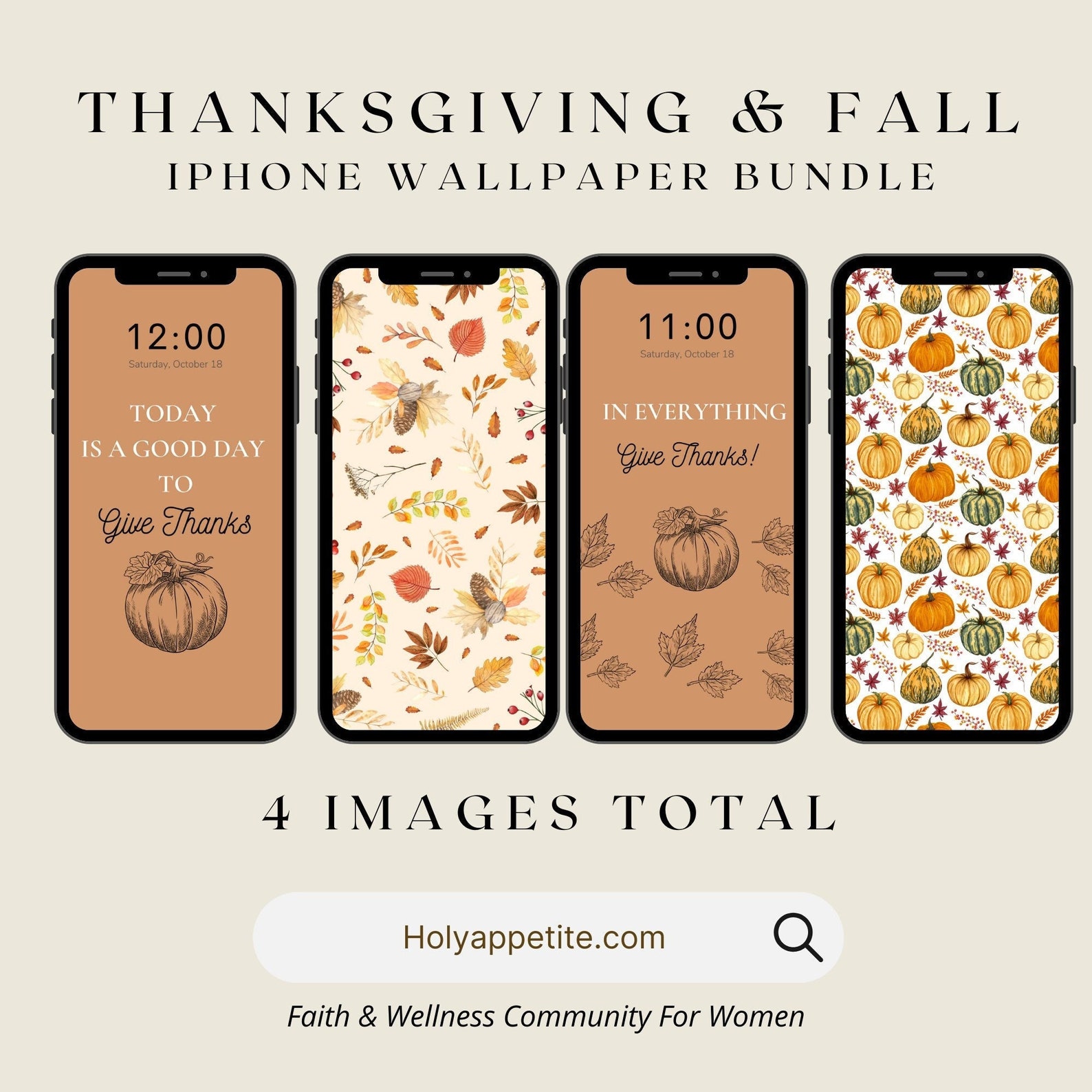 Thanksgiving & Fall iPhone Wallpaper Bundle | iPhone Background ...