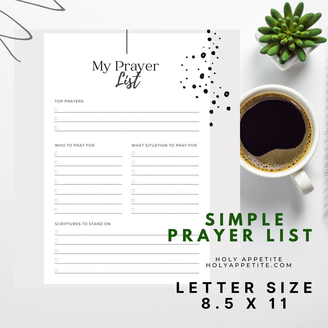 Running Prayer List-printable Prayer List Template | Instant Download ...