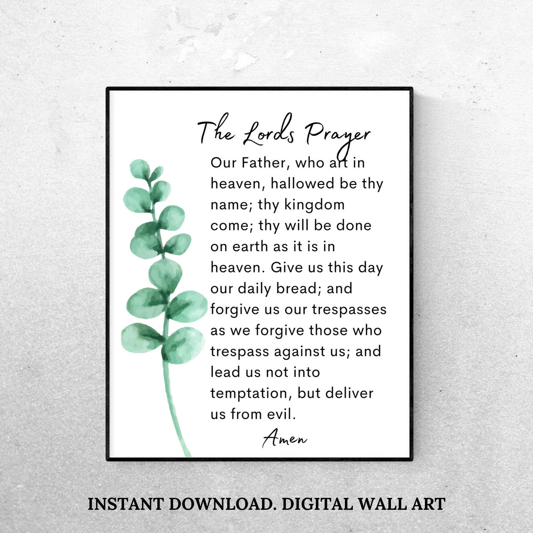 Our Father Prayer Print, the Lords Prayer Print, the Lords Prayer ...