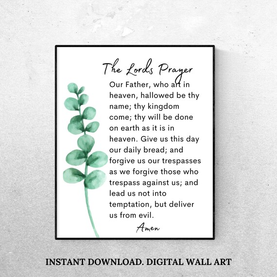 Our Father Prayer Print the Lords Prayer Print the Lords - Etsy