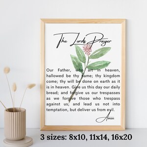 Our Father Prayer Print, the Lords Prayer Print, the Lords Prayer ...