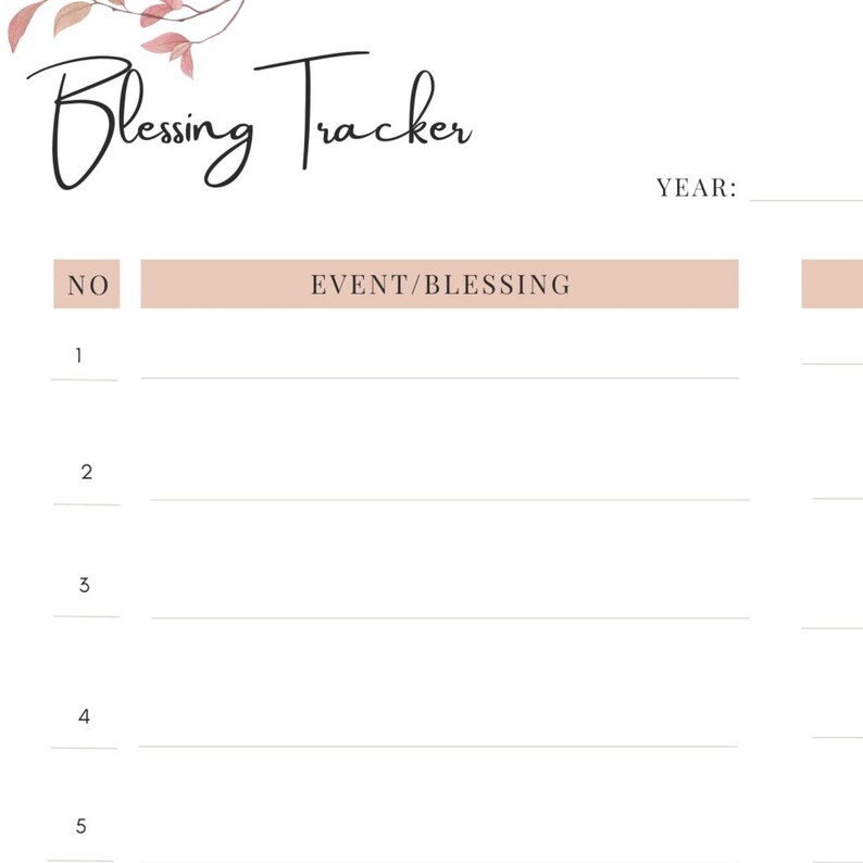 Printable Blessing Journal, Digital Blessing Tracker, Christian Prints ...