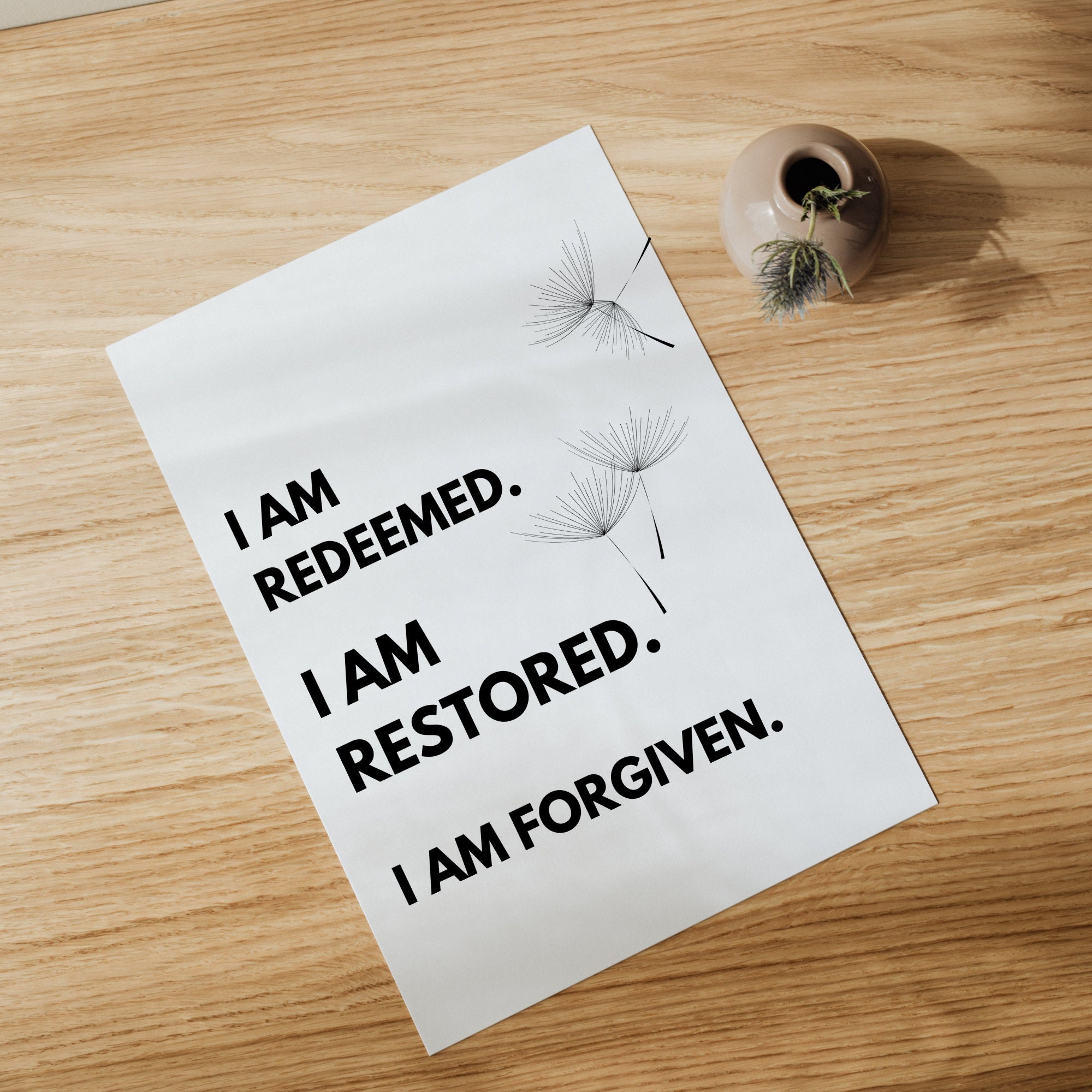 I Am Redeemed Wall Art Print| Minimal Print | Modern Christian Wall Art ...