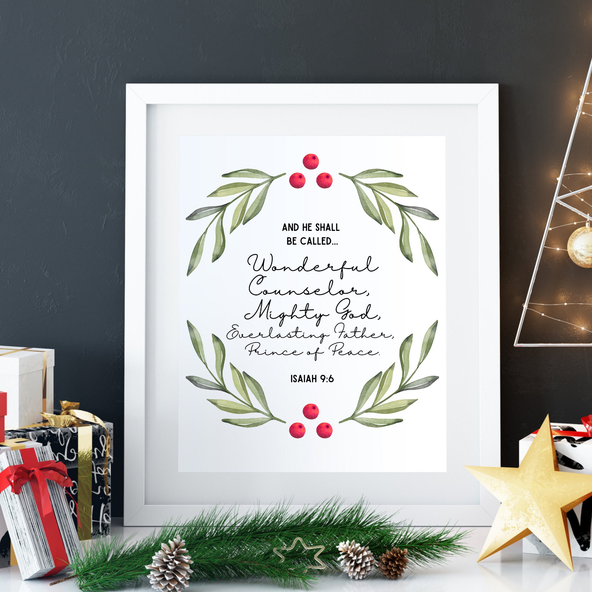 Isaiah 9:6 Christmas Printable Wall Art, Bible Verse Card Download ...