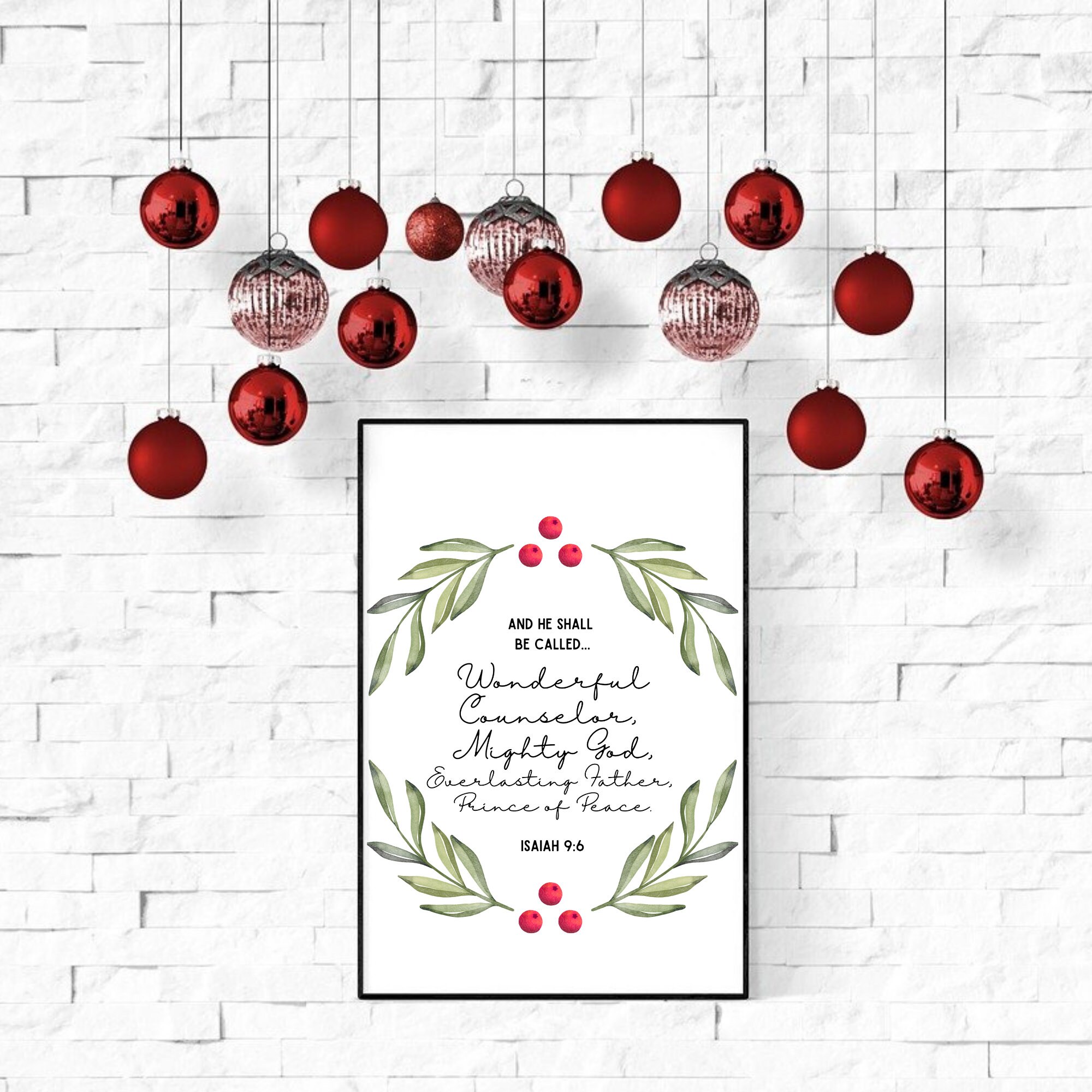 Isaiah 9:6 Christmas Printable Wall Art, Bible Verse Card Download ...