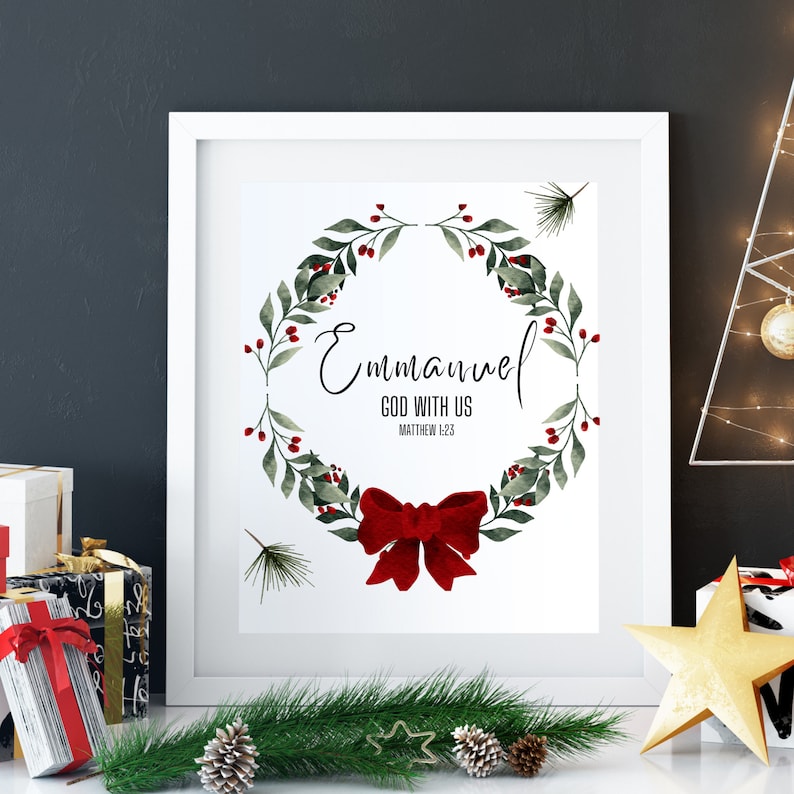 Emmanuel God With Us Print, Immanuel Print, Matthew 1:23 Print, God ...