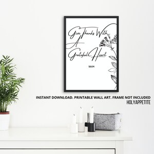 Give Thanks With A Grateful Heart | Bible Verse Prints | Bible Verse ...