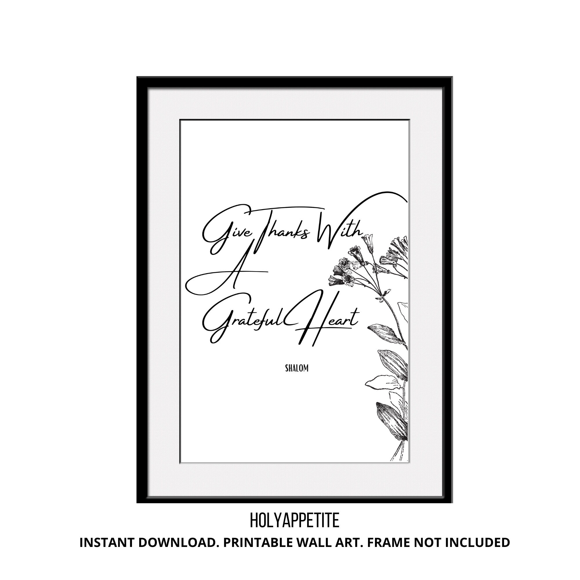 Give Thanks With A Grateful Heart | Bible Verse Prints | Bible Verse ...