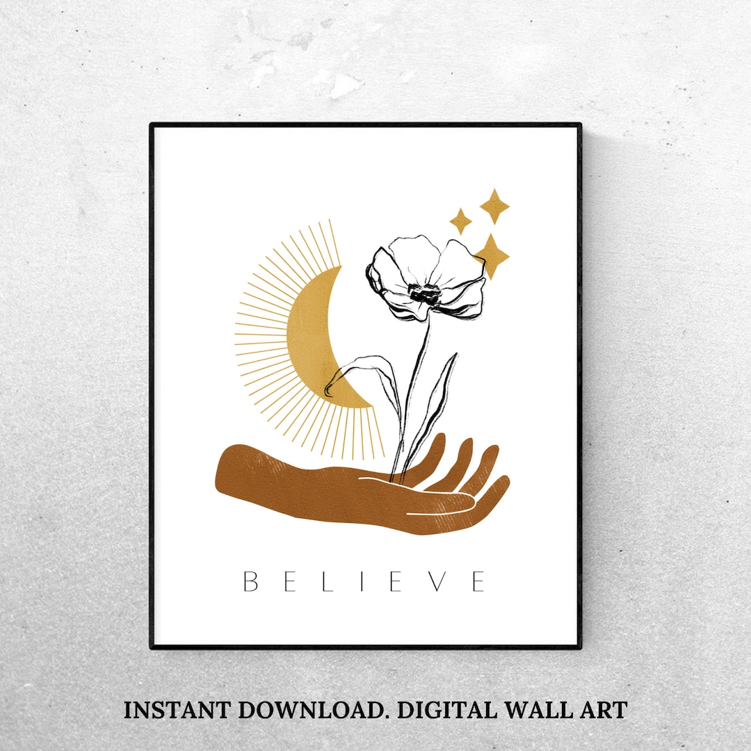 Believe Printable Wall Art, Inspirational Print, Believe Wall Art ...
