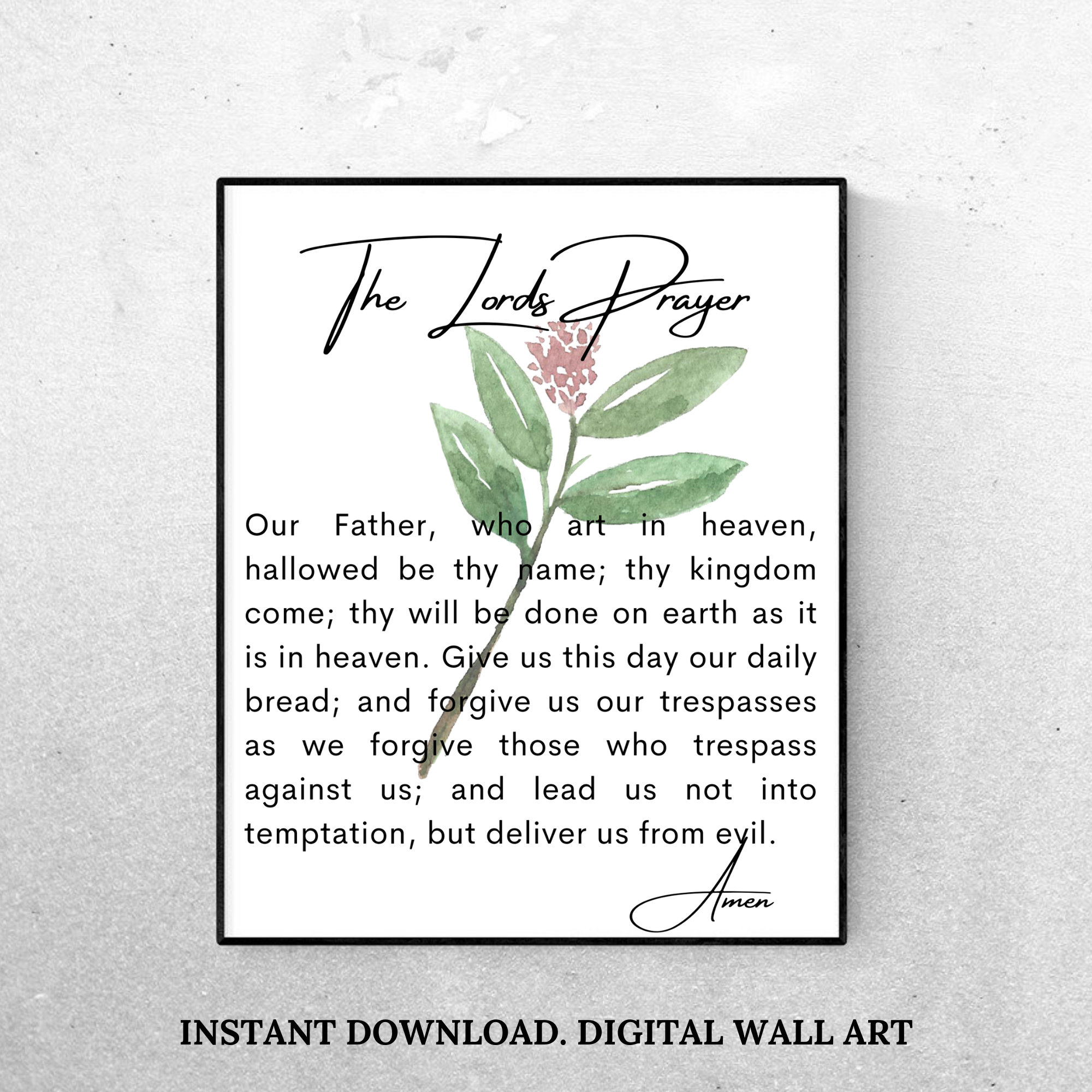 Our Father Prayer Print, the Lords Prayer Print, the Lords Prayer ...
