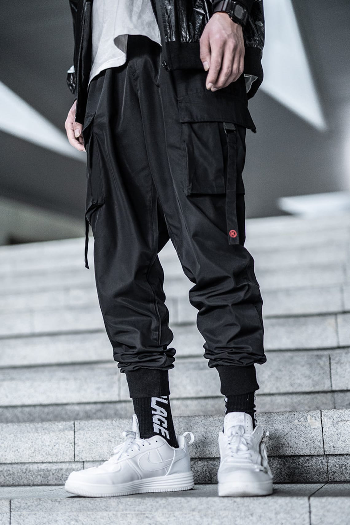 Streetwear Black Cargo Pants Street Fashion Hip Hop Pants Etsy