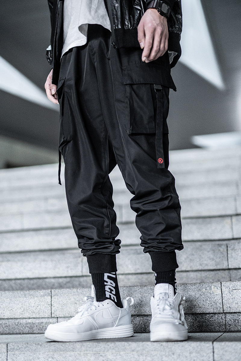 Streetwear Black Cargo Pants Street Fashion Hip Hop Pants Etsy