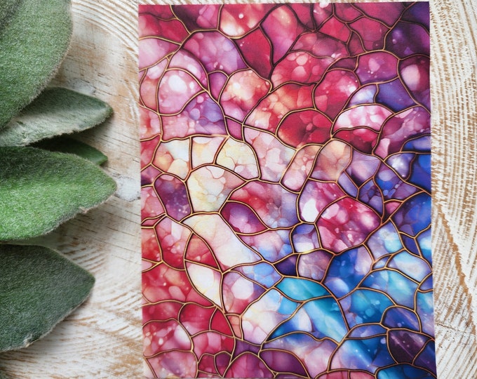 Opal Mosaic Stained Glass Pattern 5 Water Soluble Clay Transfer Paper ...
