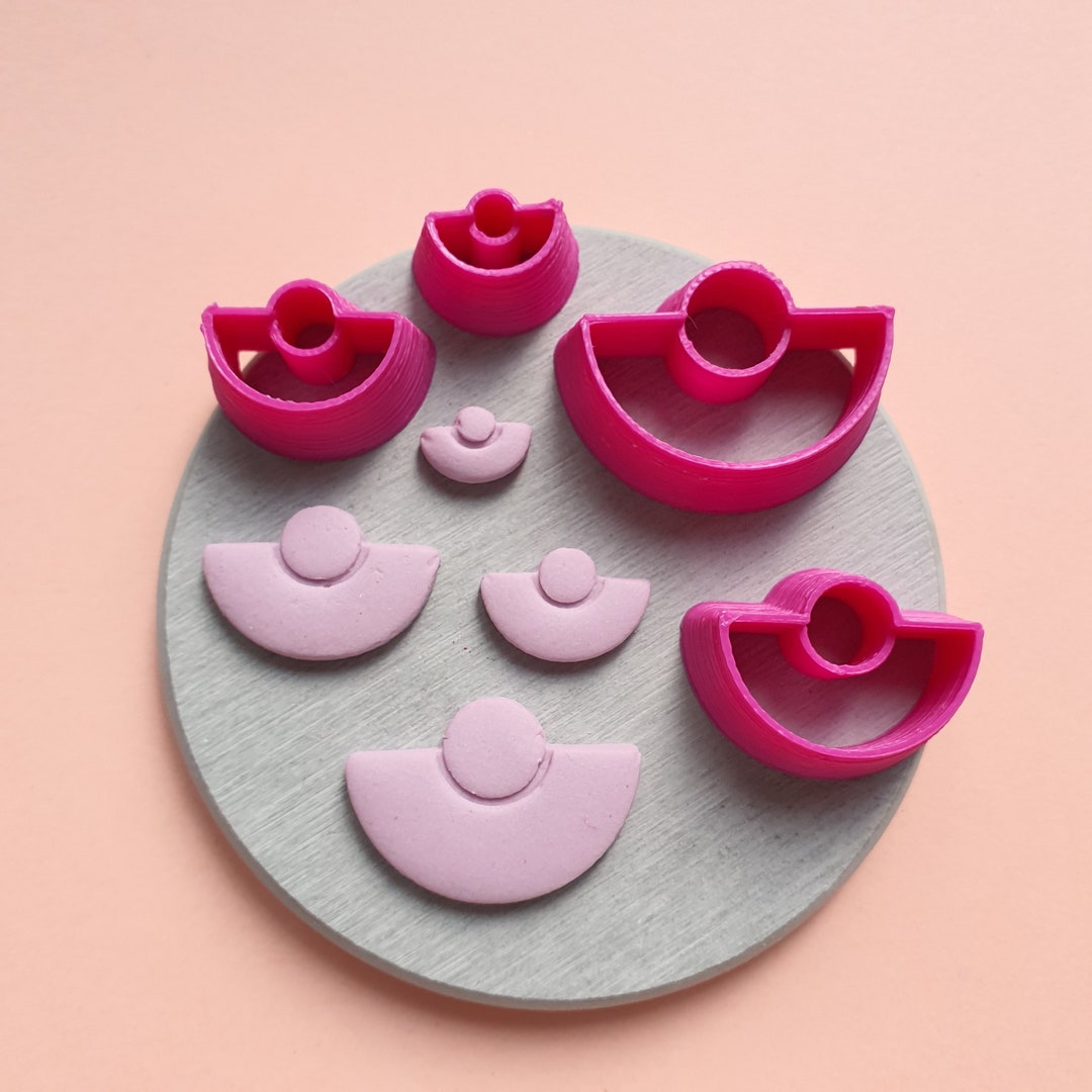 Fan Polymer Clay 3D Cutters With Circle Imprint Geometry - Etsy