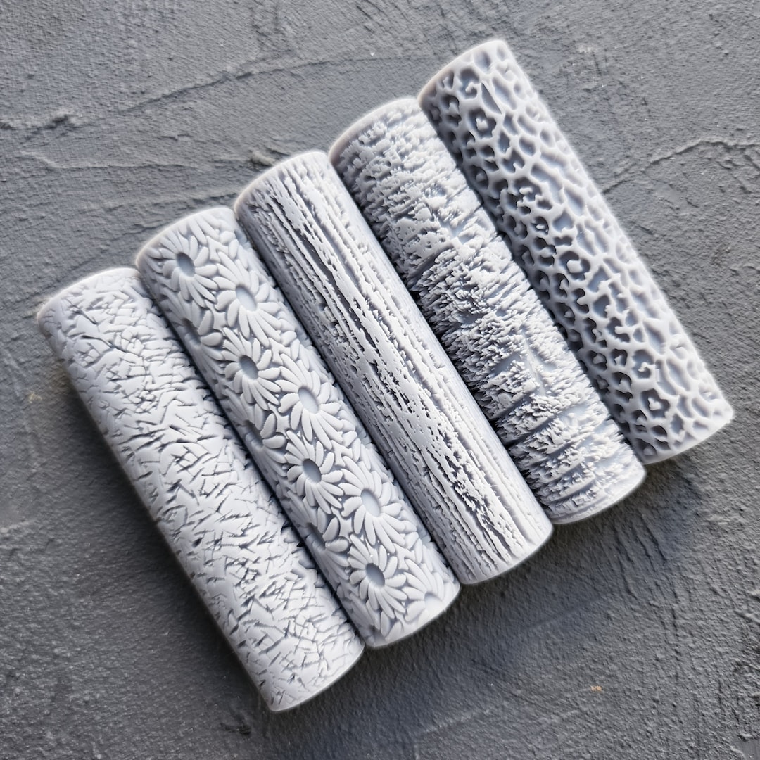 Polymer Clay Rollers Texture Clay Stamp 3D Printed Tools Set of 5 Pcs ...