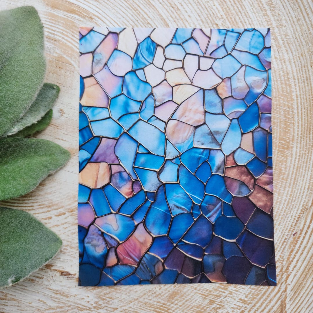 Blue Mosaic Clay Transfer Paper, Stained Glass Pattern - Etsy