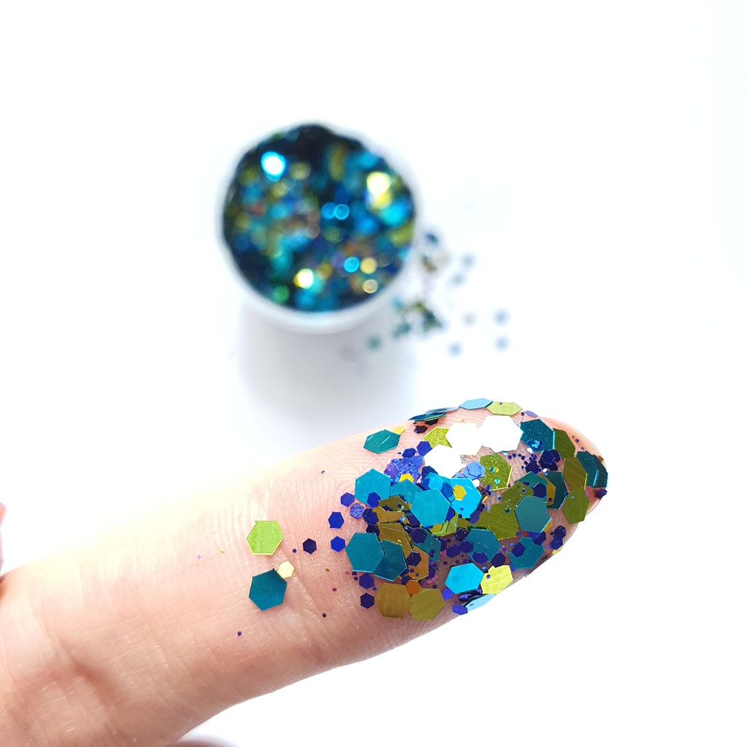 Blue Gold Mix Chunky Glitter for Resin Epoxy Crafts - Etsy