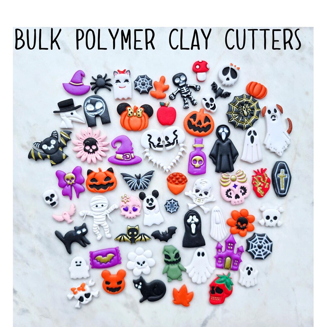 Halloween Polymer Clay Cutters, Jewelry Molds: 58pc Bulk Set - Etsy