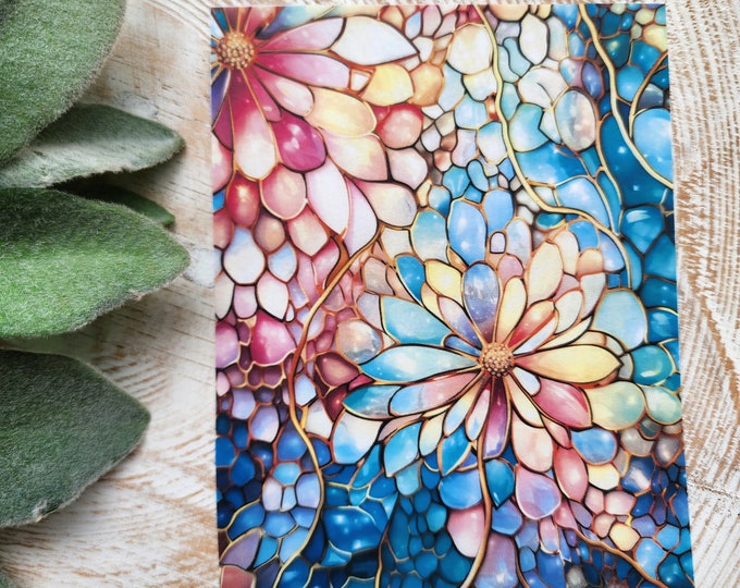Opal Mosaic Stained Glass Pattern 5 Water Soluble Clay Transfer Paper ...