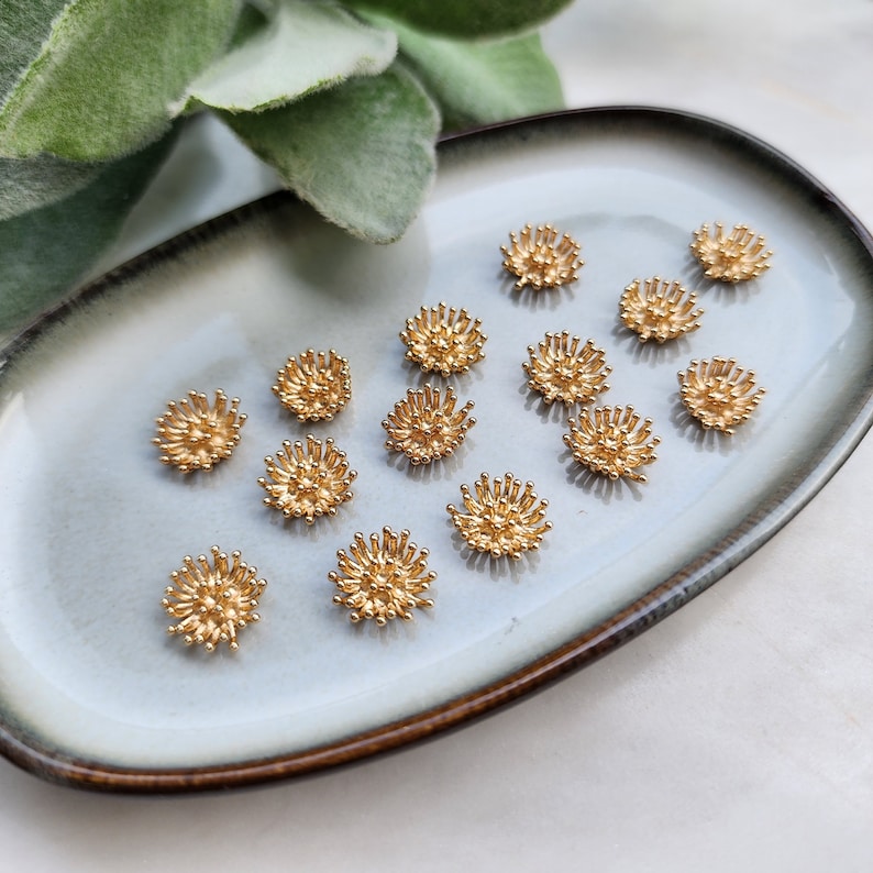 Gold Flower Centers Flower Metal Stamens Earrings Components Earrings ...