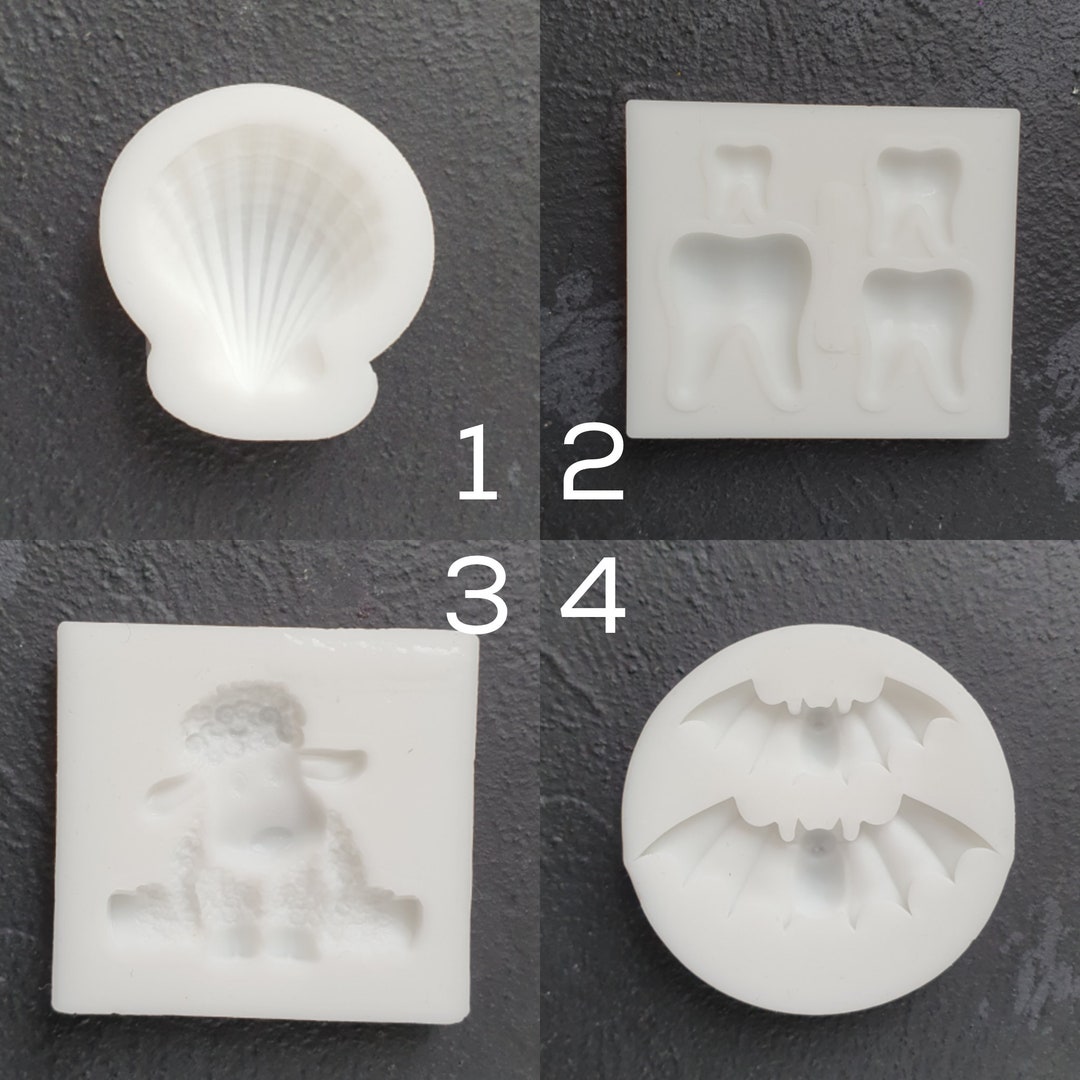 Silicone Mold Shell Teeth Lamb Bat Jewelry Resin Mould for Resin and ...