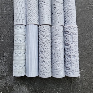 Mini Polymer clay texture rollers clay stamp 3D printed embossing Clay ...