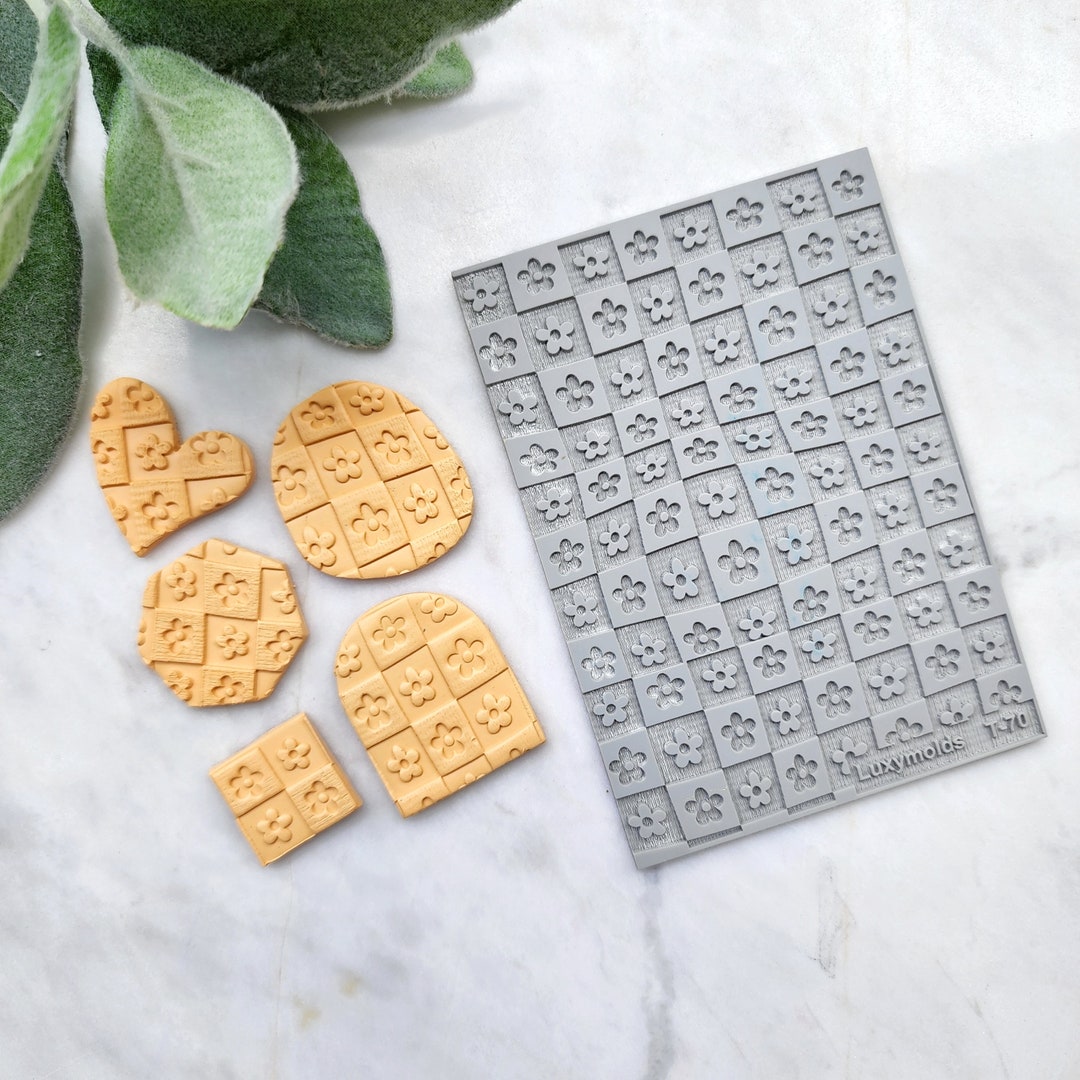 Floral Polymer Clay Texture Tile - Clay Impression Mat (7x10 Cm) - Etsy