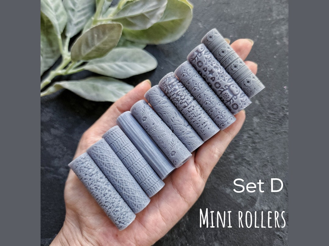 Mini Polymer Clay Texture Rollers Clay Stamp 3D Printed Embossing Clay ...