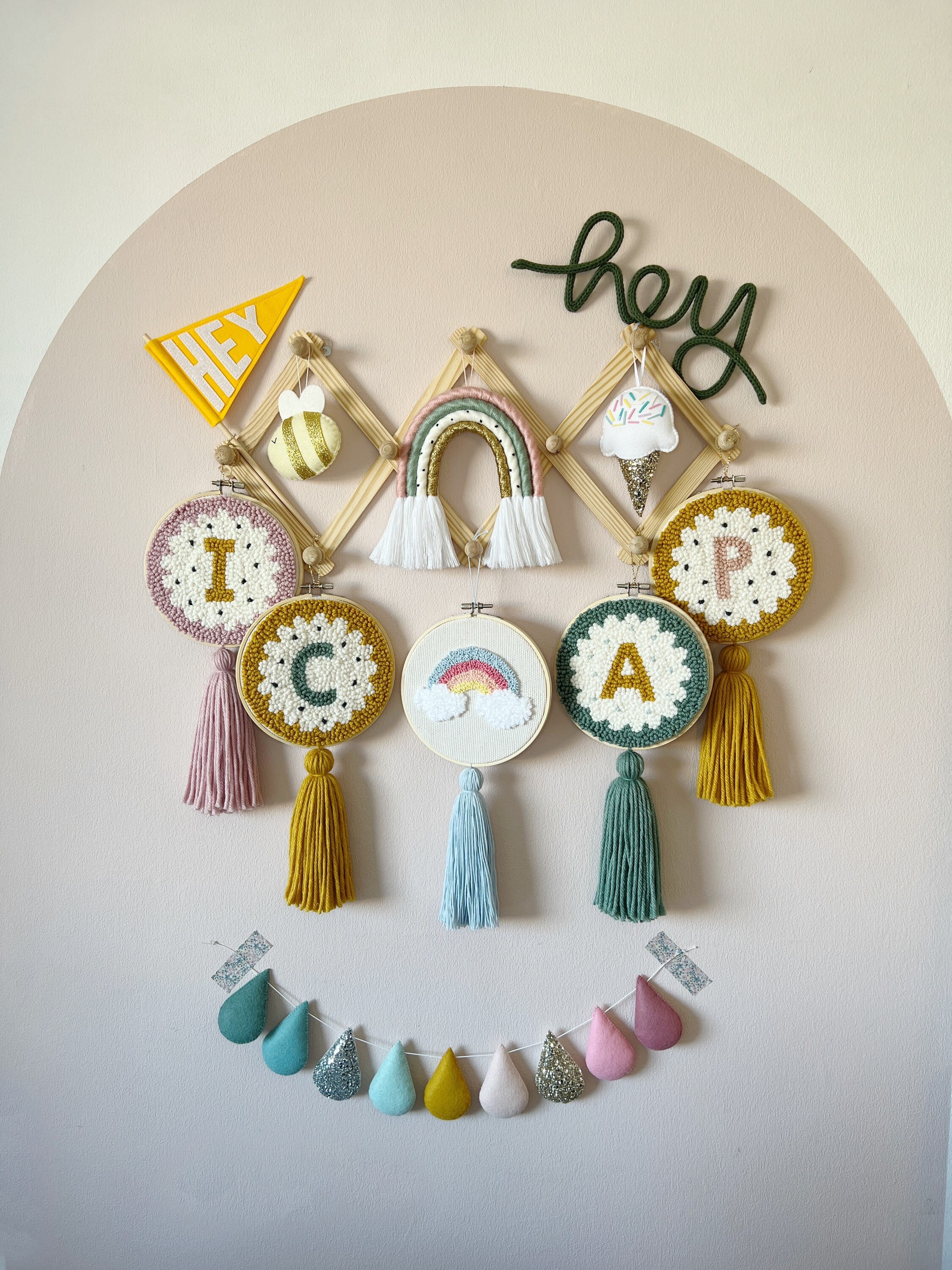 Personalised Initial Hoop / Custom Name Sign / Nursery Sign / - Etsy UK