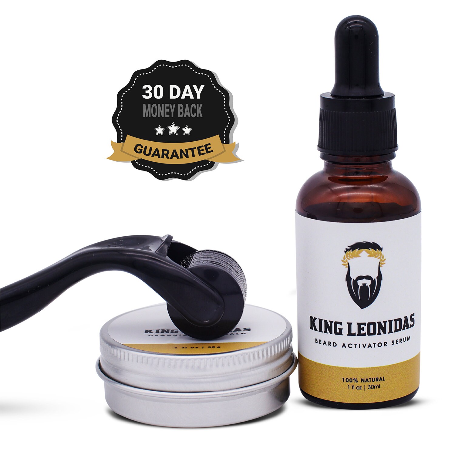Beard Growth Kit Including Natural Beard Growth Serum, Titanium Derma ...