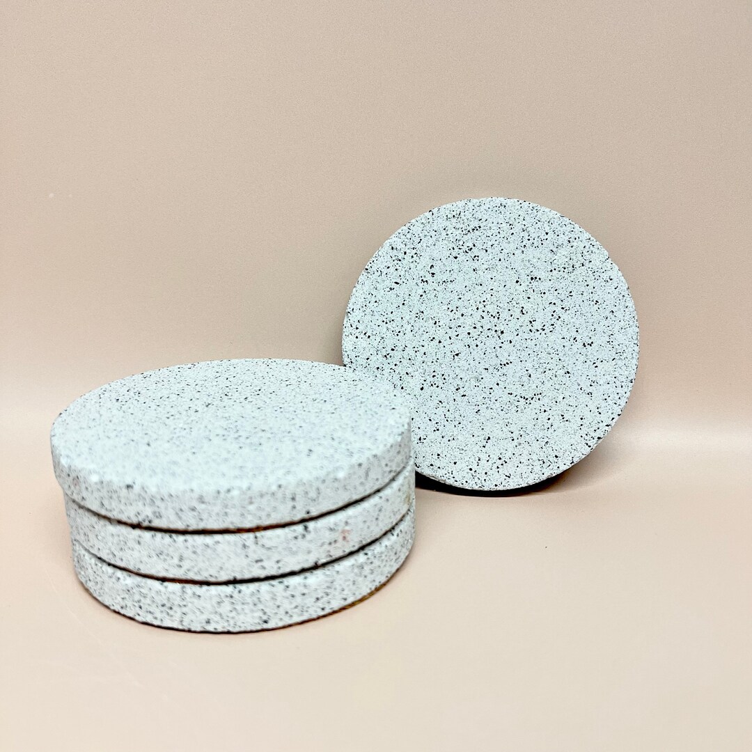 Speckled Concrete Coaster Set // Granite, Drinks Coasters, Cement ...